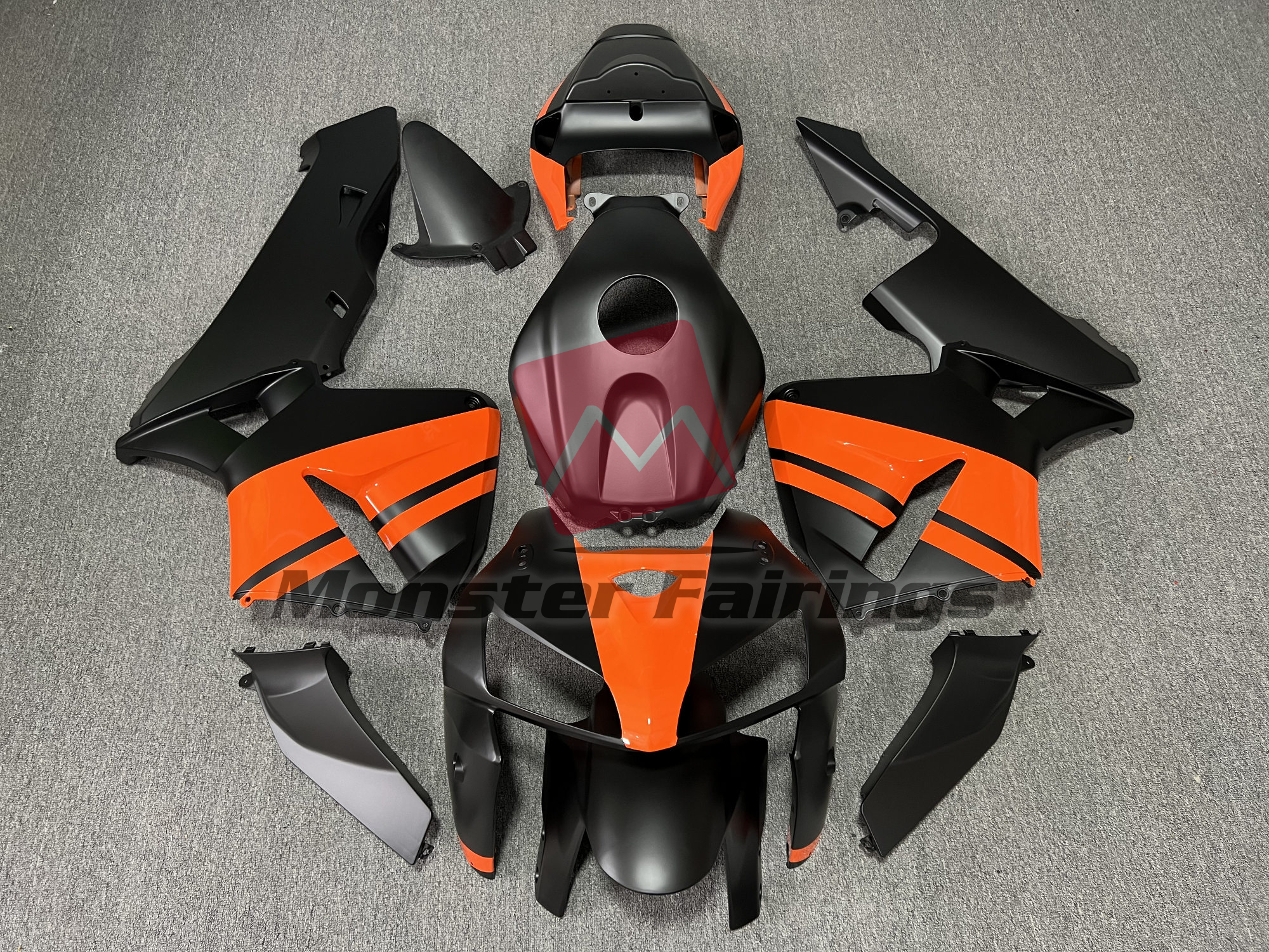 Honda CBR600RR 2005-2006 Gloss Orange & Matte Black ABS Fairings ...