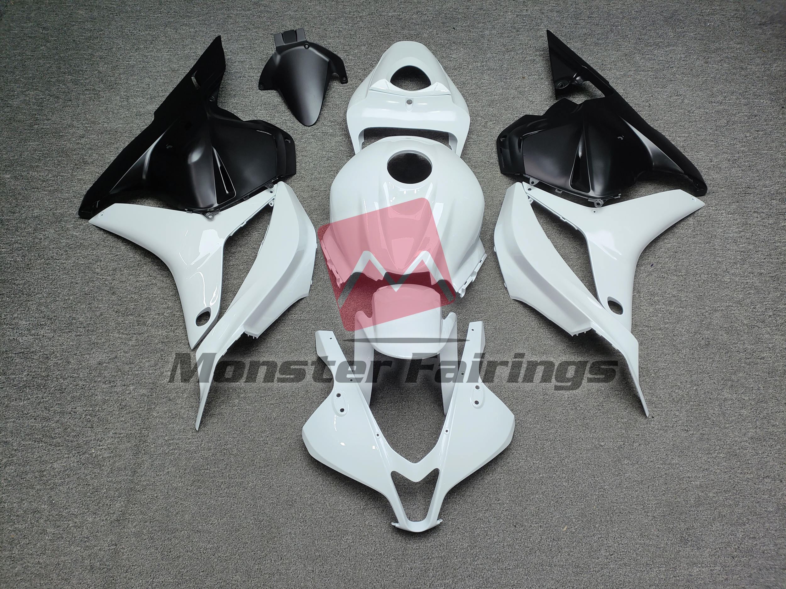 Honda CBR600RR 2009-2012 Gloss White & Black ABS Fairings | Monster ...