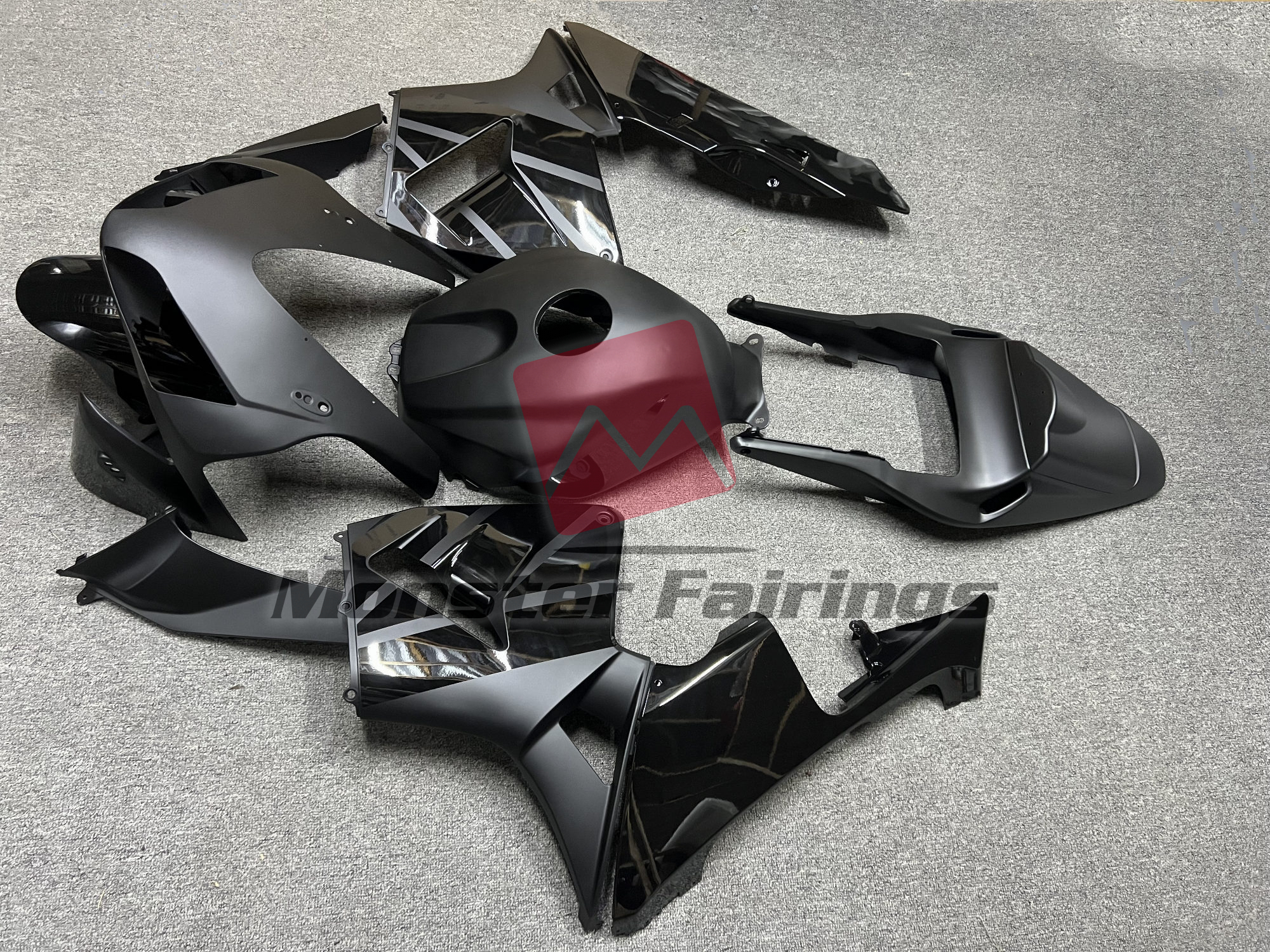 Honda CBR600RR 2003-2004 Matte Black With Logos ABS Fairings | Monster ...