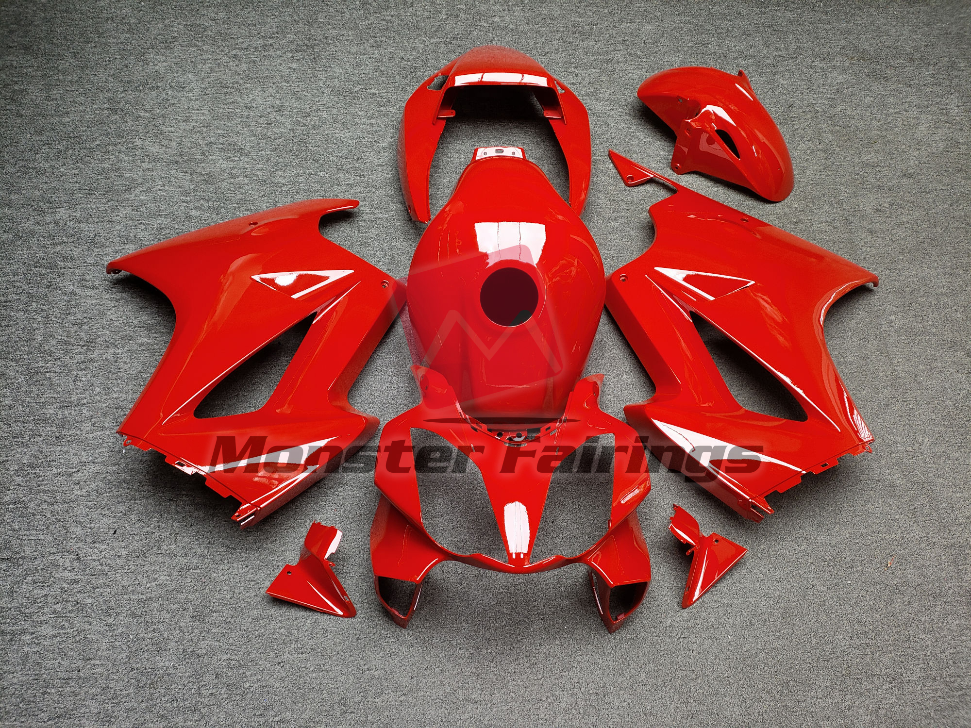Honda VFR800 2002-2012 Gloss Red ABS Fairings | Monster Fairings