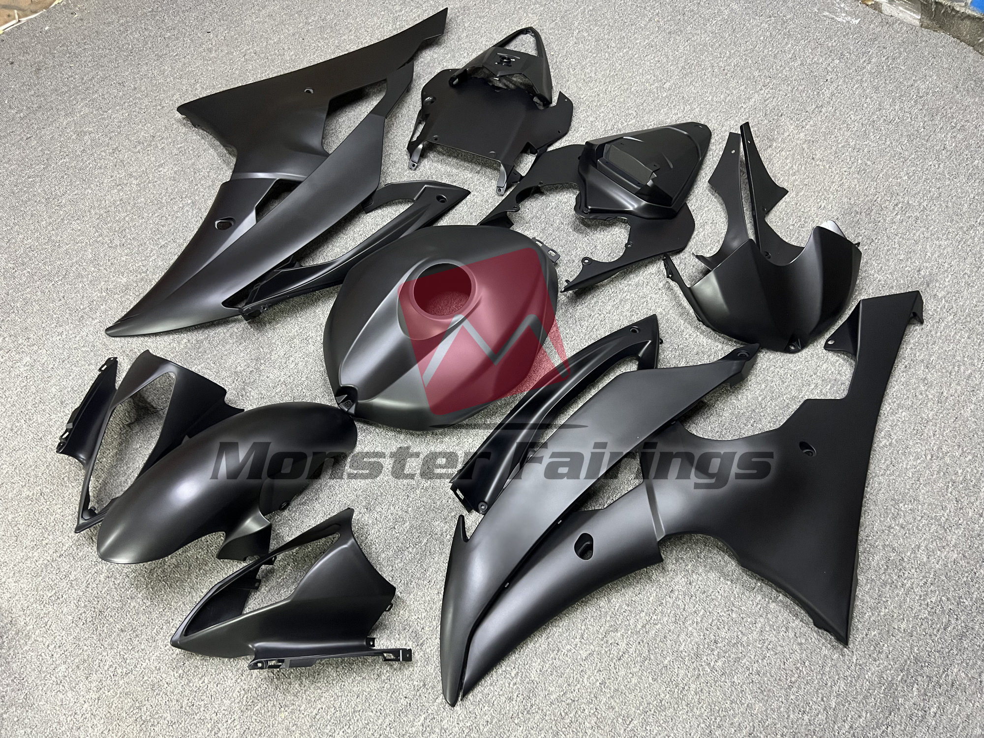 Yamaha R6 2008-2016 Matte Black ABS Fairings | Monster Fairings