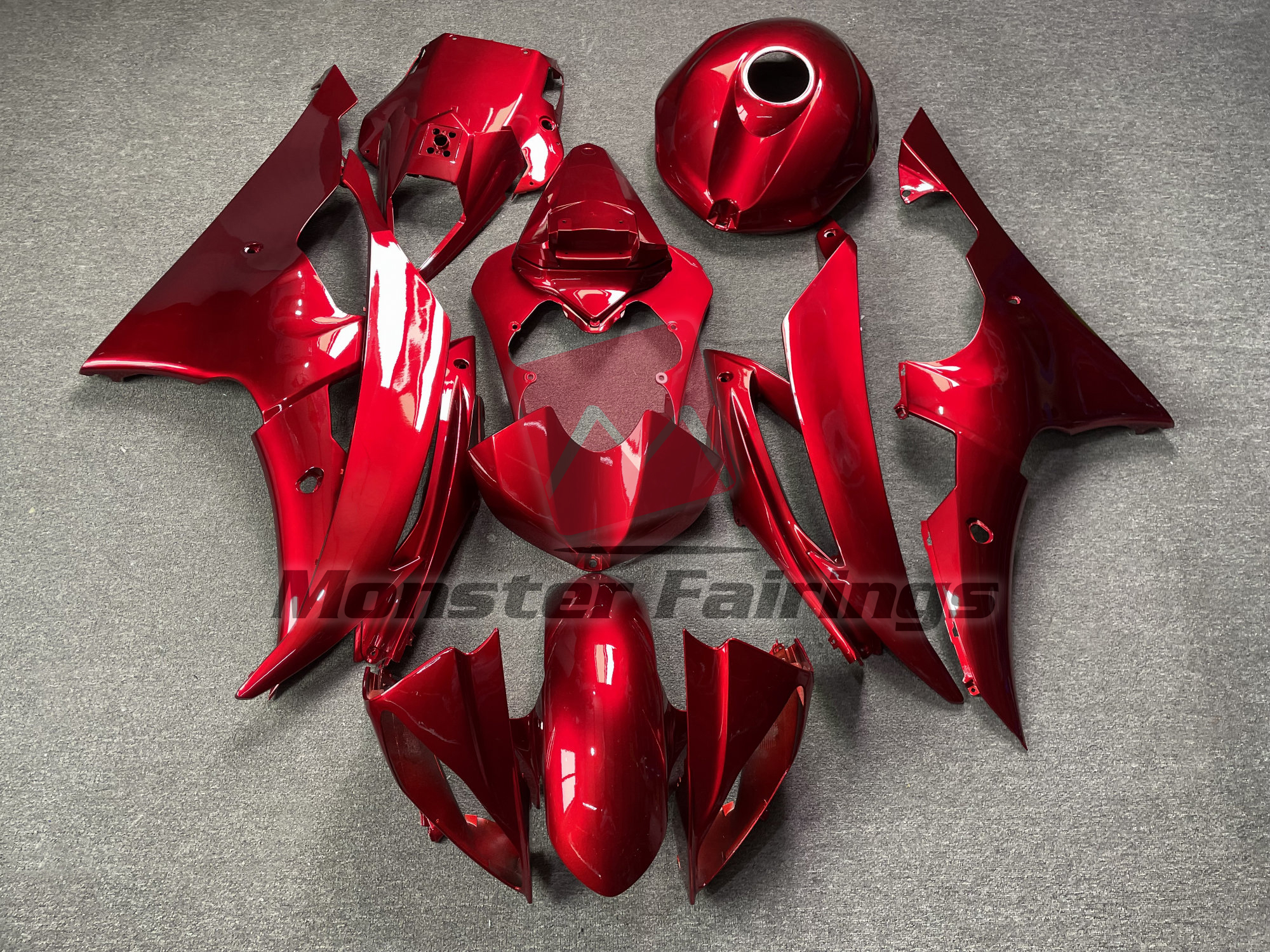 Yamaha R6 2008-2016 Candy Red ABS Fairings | Monster Fairings