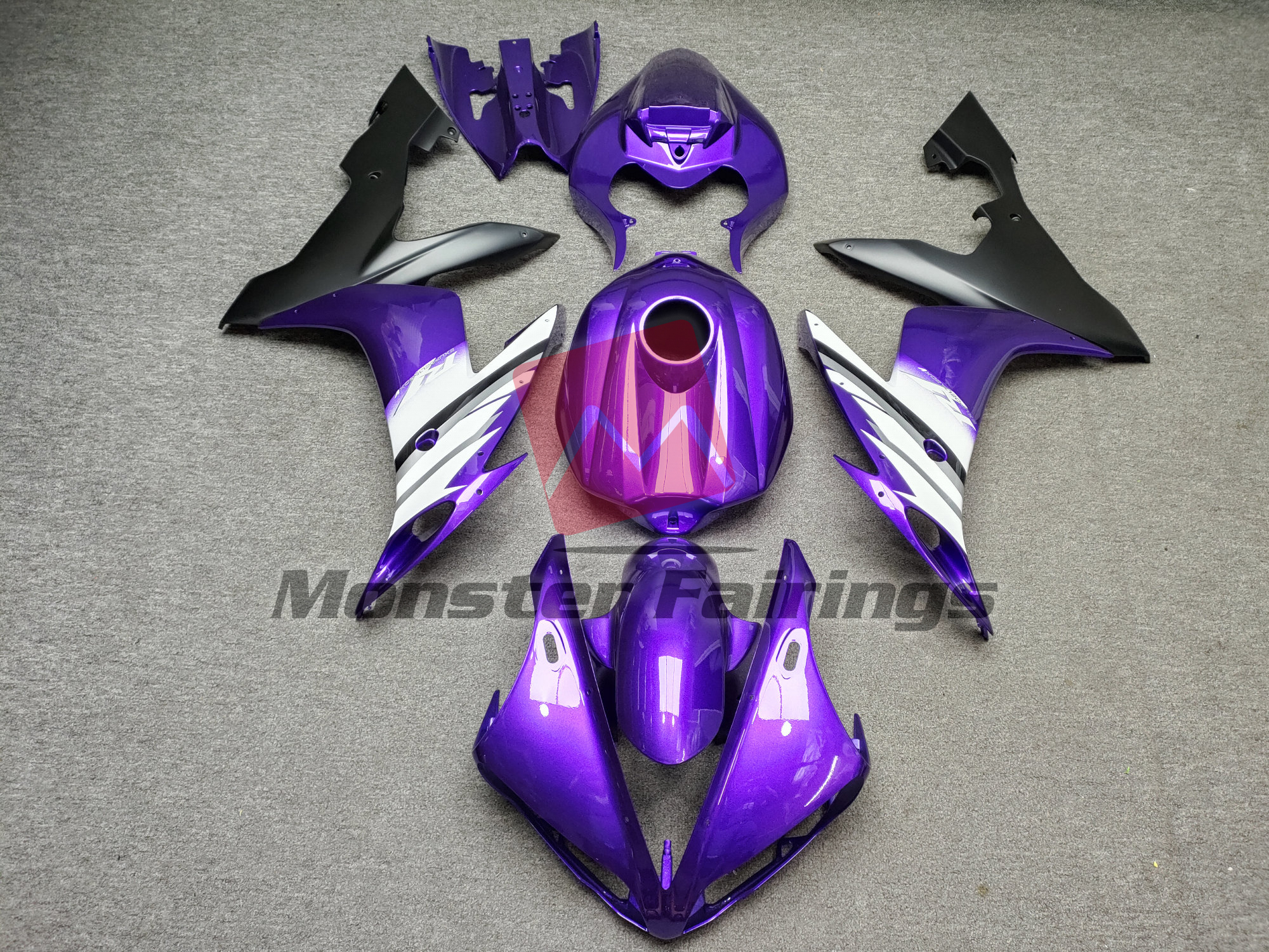 Yamaha R1 2004-2006 Bright Purple White ABS Fairings | Monster Fairings