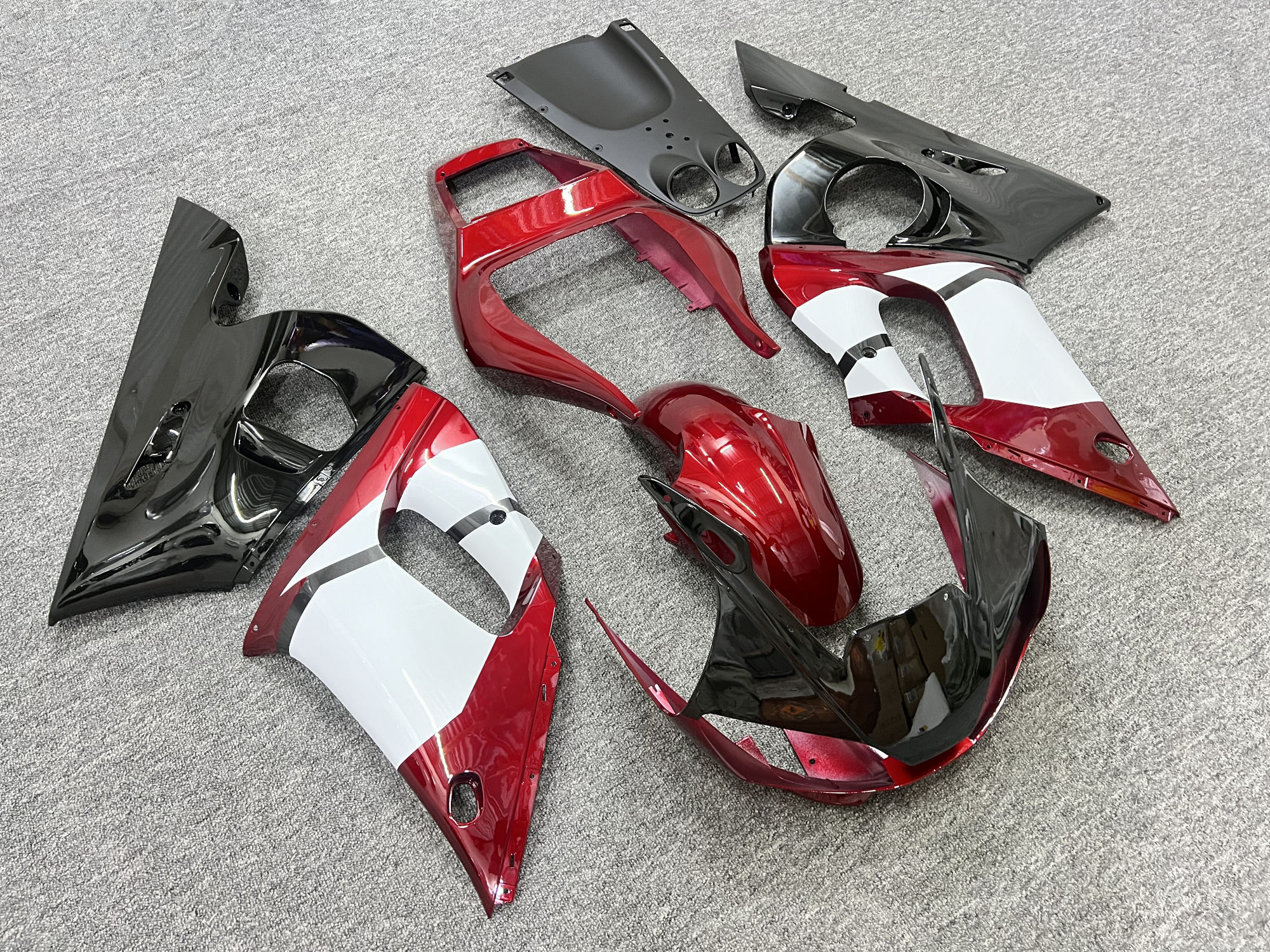 Yamaha R6 1998-2002 Gloss Black & Metallic Red ABS Fairings | Monster ...