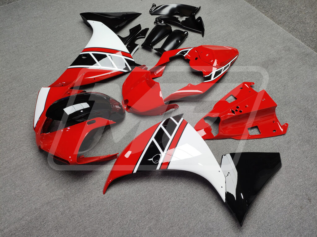 Yamaha R1 2012-2014 Gloss Red & White with Black ABS Fairings | Monster ...