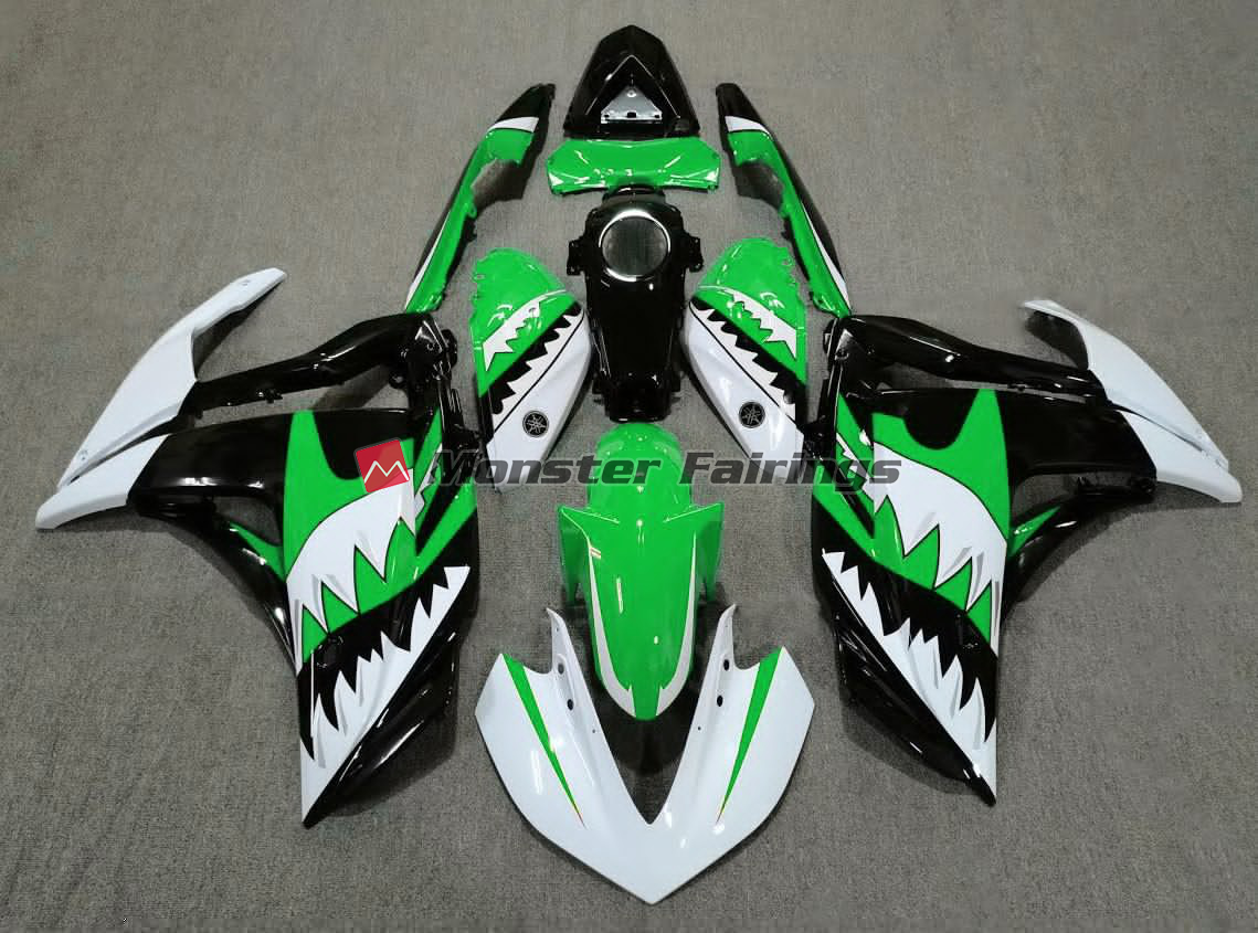 Yamaha R3 2014-2018 White Shark Green ABS Fairings | Monster Fairings