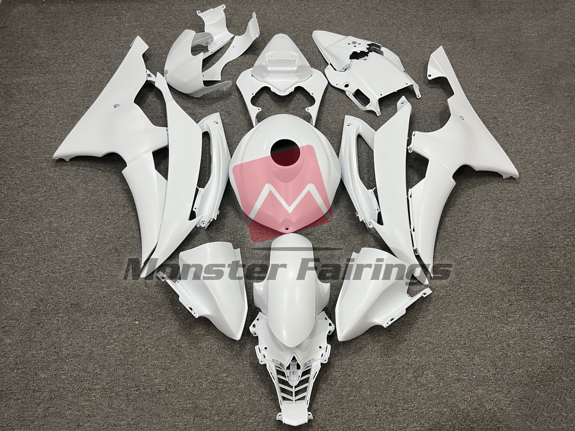 Yamaha R6 2008-2016 Matte White ABS Fairings | Monster Fairings