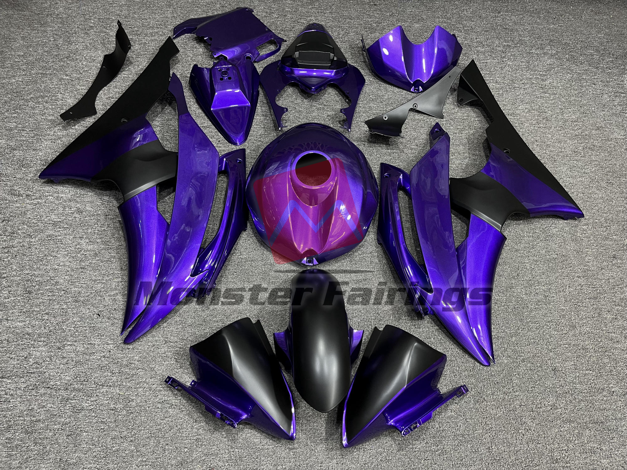Yamaha R6 2008-2016 Gloss Purple & Matte Black ABS Fairings | Monster ...