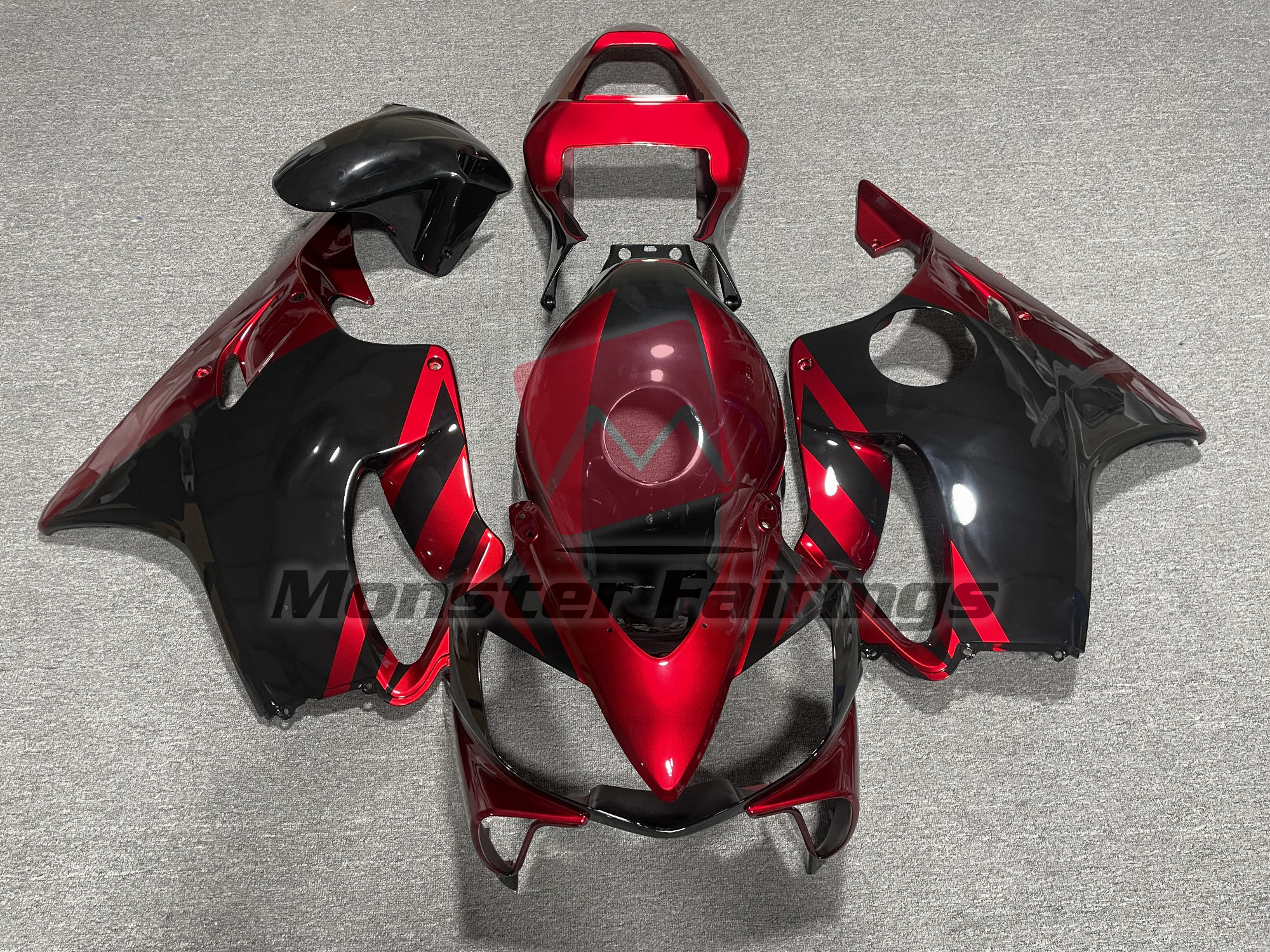 Honda CBR600 F4i 2001-2003 Gloss Candy Red & Black ABS Fairings ...