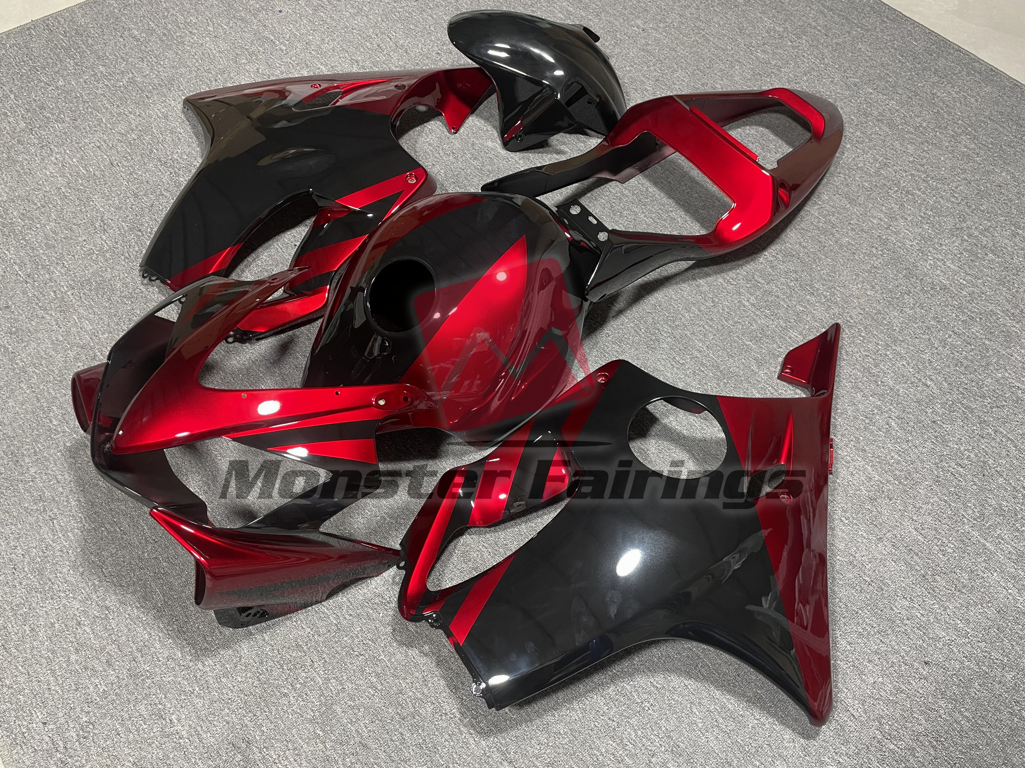Honda CBR600 F4i 2001-2003 Gloss Candy Red & Black ABS Fairings ...
