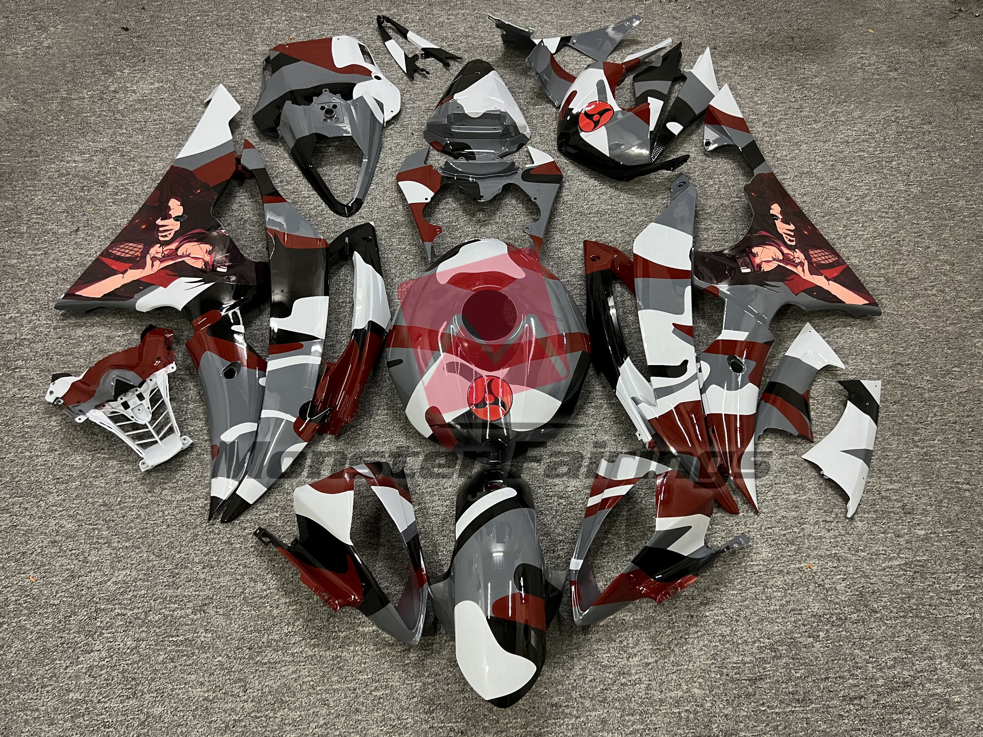 Yamaha R6 2008-2016 Gloss Nardo Gray & White Red Camo Anime ABS ...