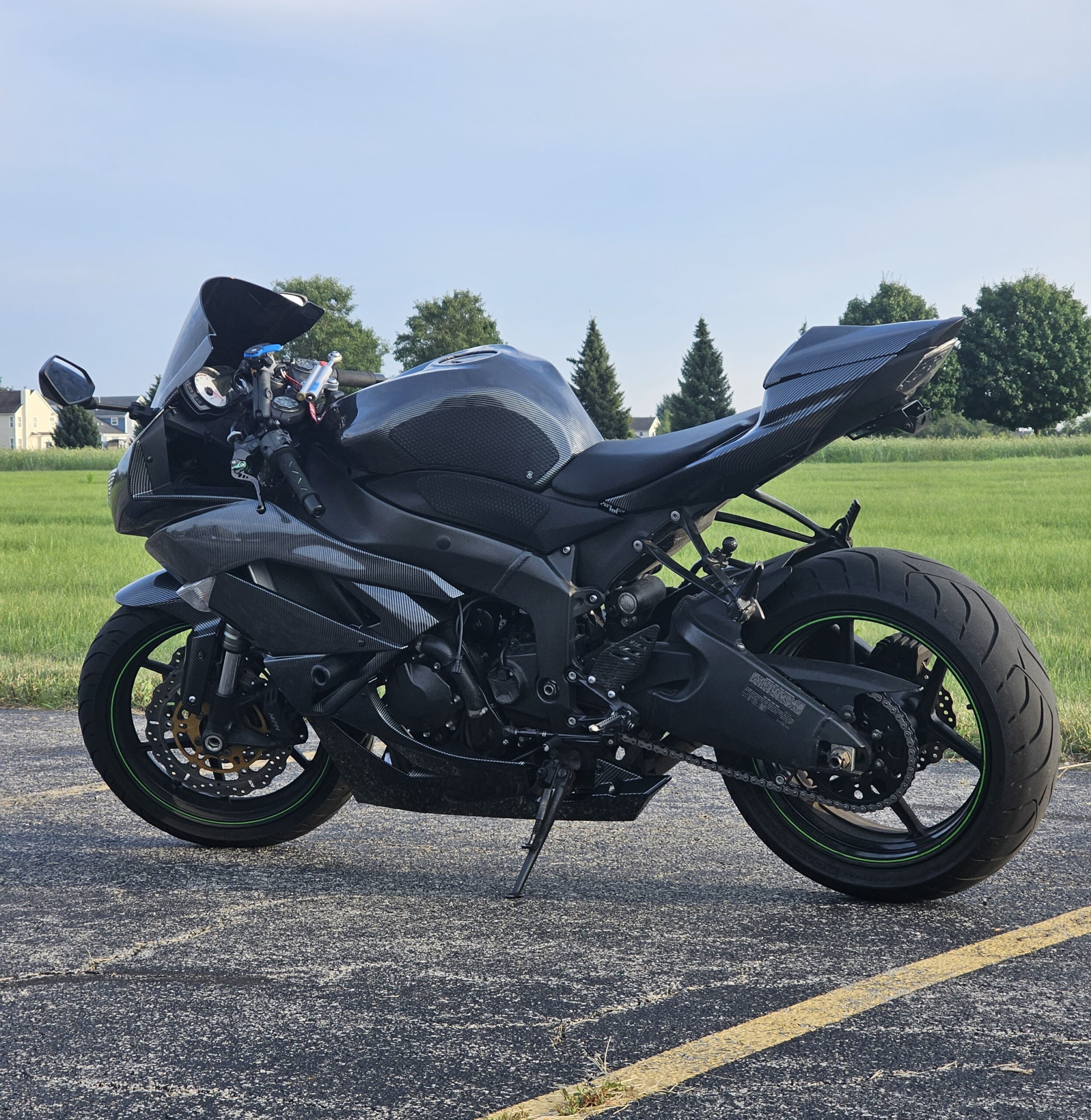 Gloss Carbon Fiber Style - ZX6R 09-12 - Monster Fairings