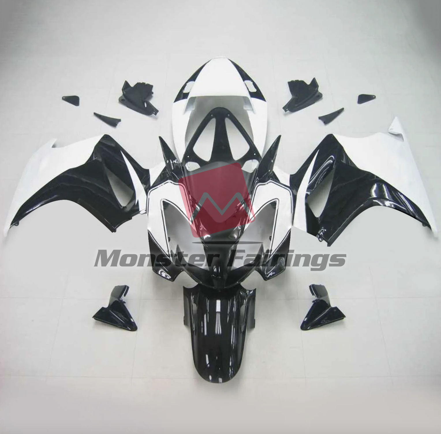 Honda VFR800 2002-2012 Black White ABS Fairings | Monster Fairings