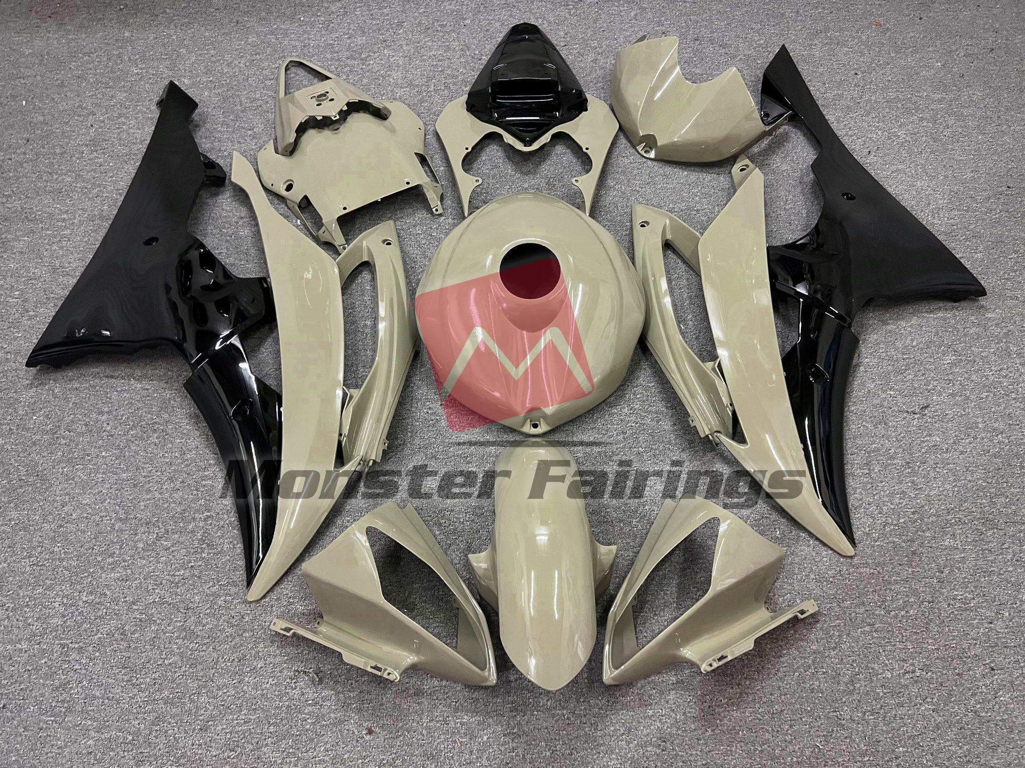 Yamaha R6 2008-2016 Desert Tan Black ABS Fairings | Monster Fairings
