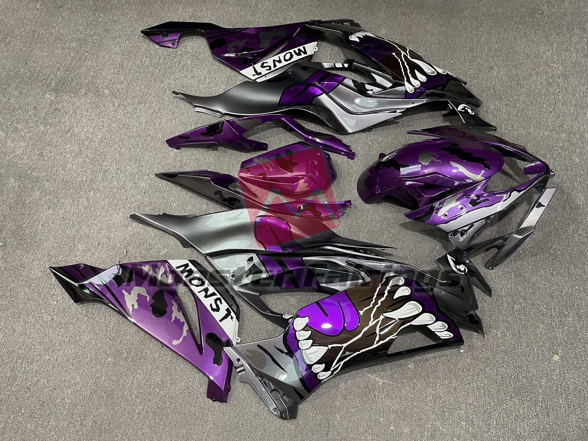 Kawasaki ZX6R 2019-2023 Midnight Purple Monster ABS Fairings | Monster ...