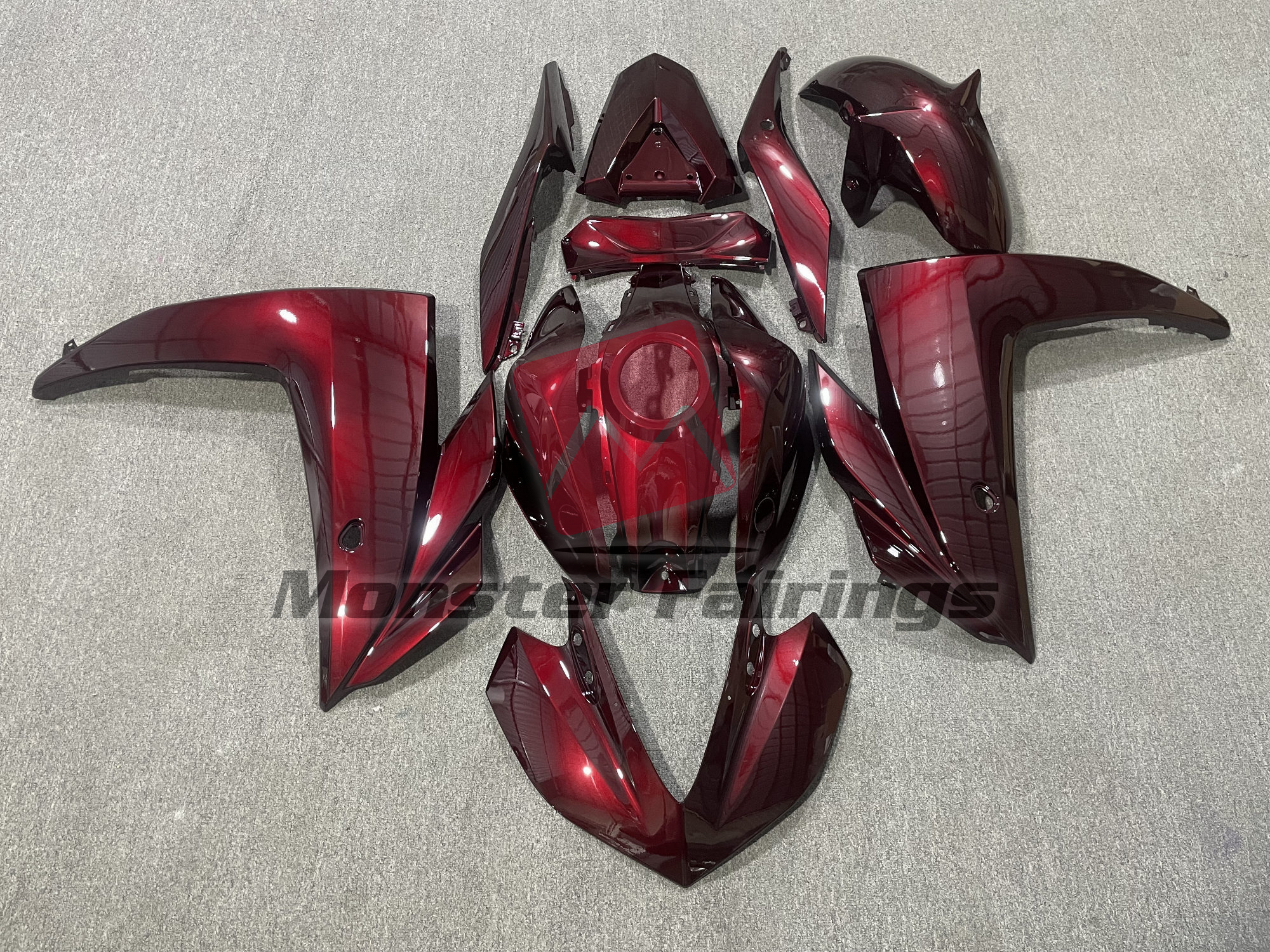 Yamaha R3 2014-2018 Gloss Maroon Red ABS Fairings | Monster Fairings