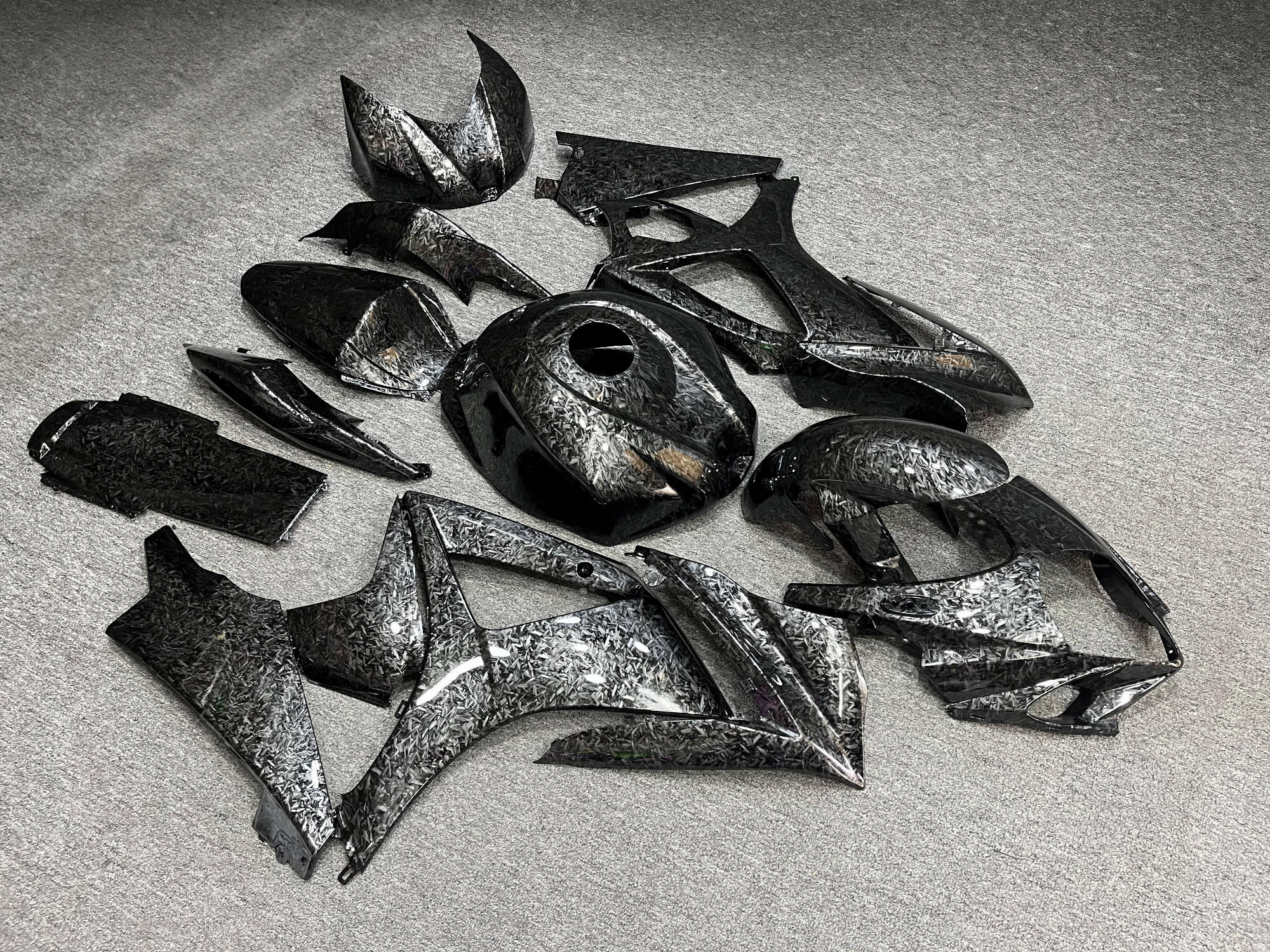 Suzuki GSXR 1000 2007-2008 Gloss Forged Carbon Fiber Style ABS Fairings ...