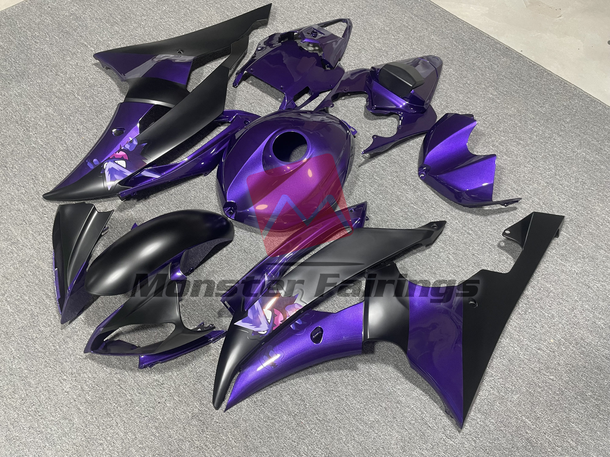 Yamaha R6 2008-2016 Purple & and Matte Black Anime ABS Fairings ...