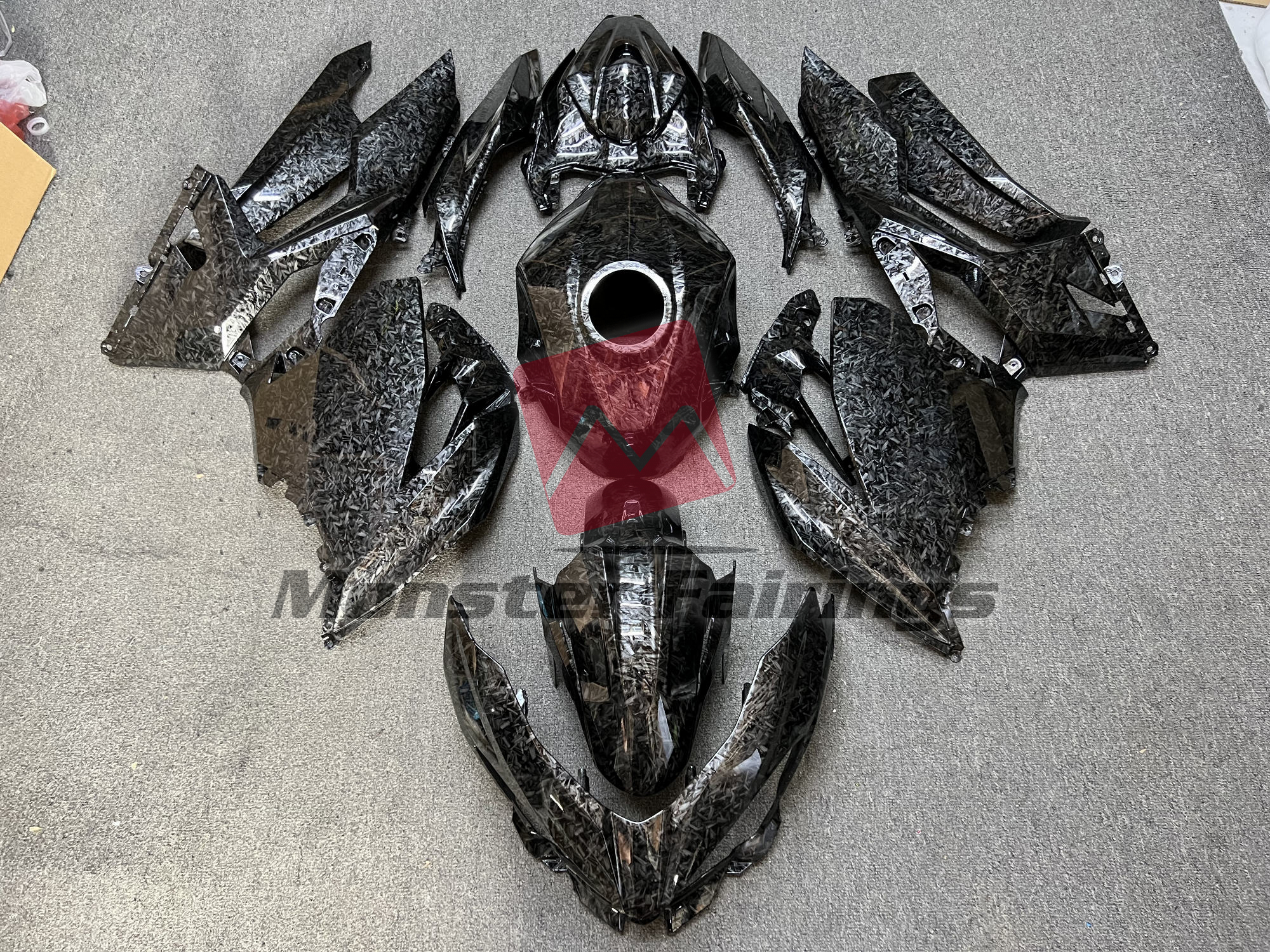 Kawasaki Ninja 400 2018-2024 Gloss Forged Carbon Fiber Style ABS ...