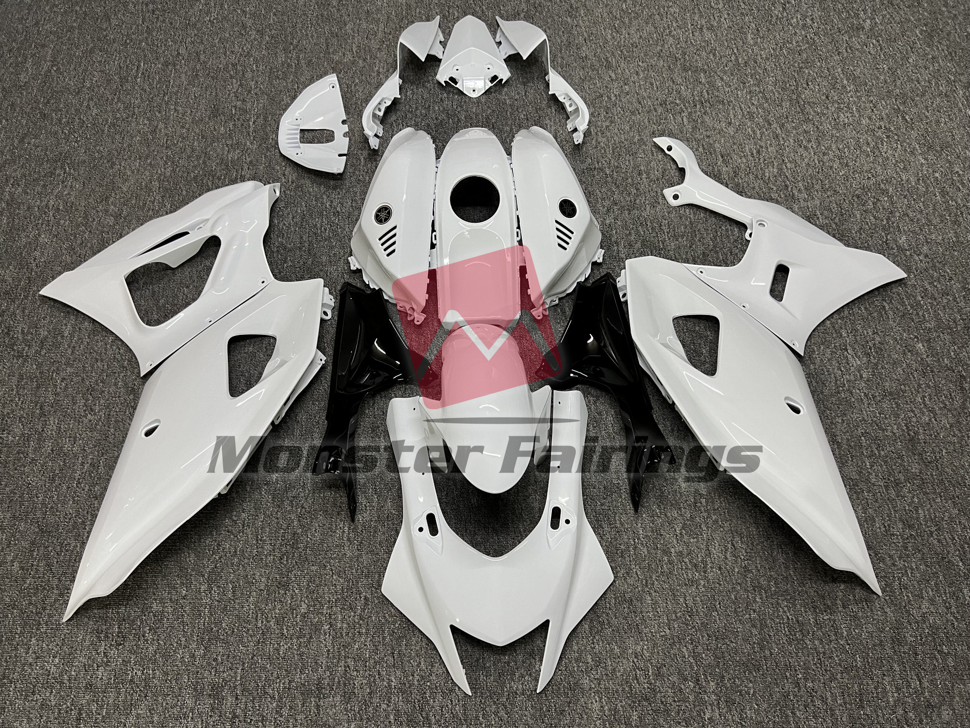 Yamaha R7 2021-2025 Gloss White Black ABS Fairings | Monster Fairings