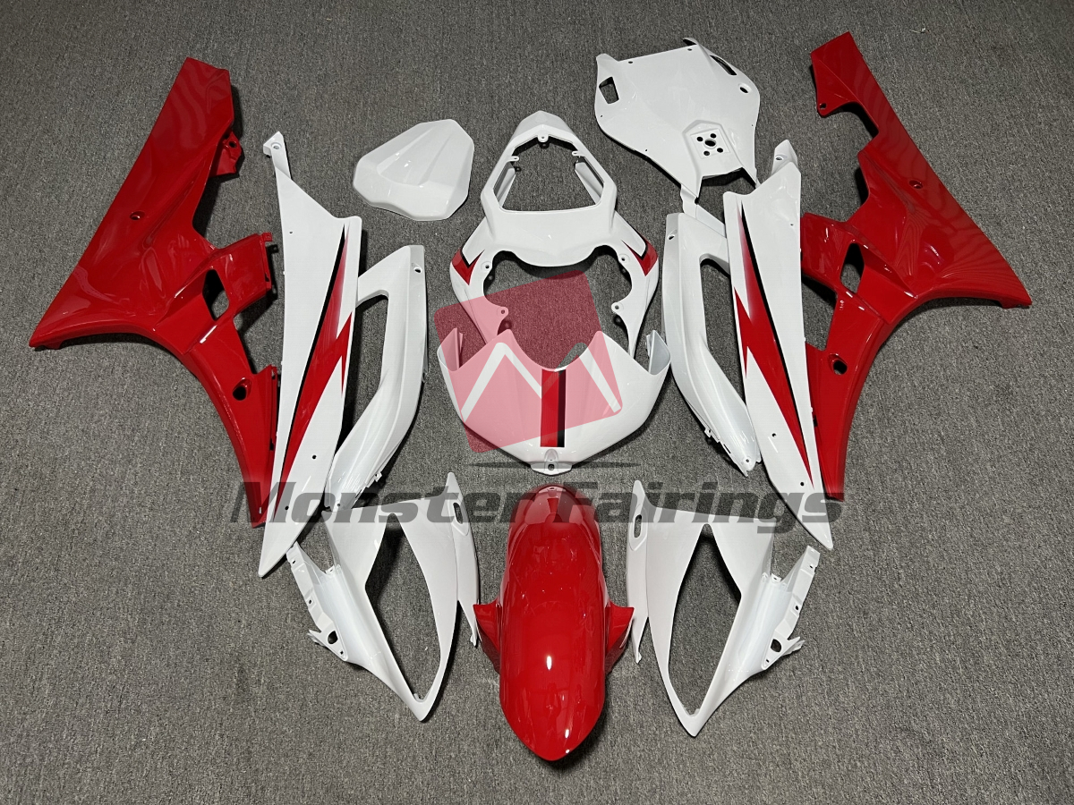 Yamaha R6 2006-2007 Gloss White & Red ABS Fairings | Monster Fairings