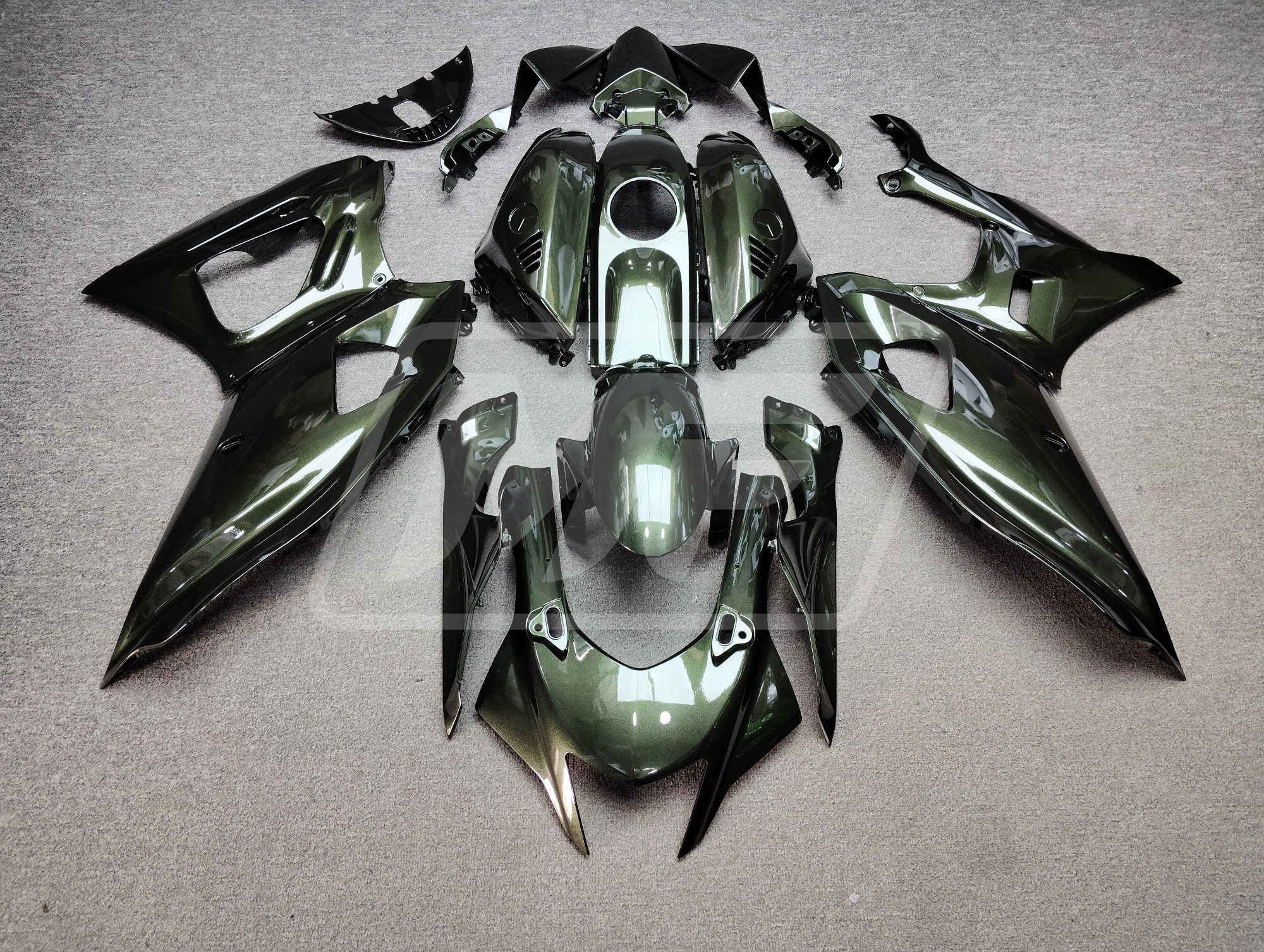 Yamaha R7 2021-2025 Gloss Olive Green ABS Fairings | Monster Fairings
