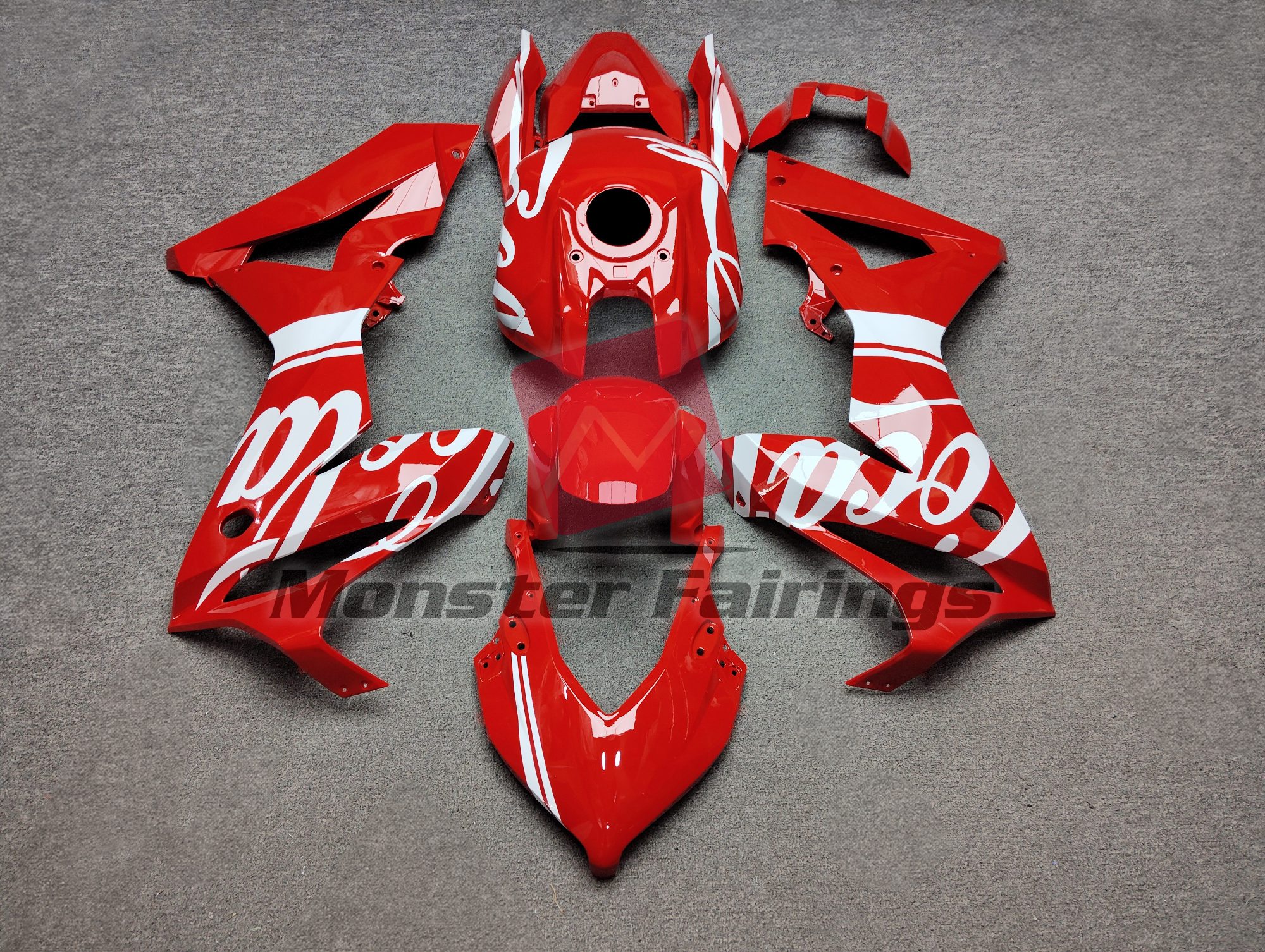 Honda CBR650R 2021-2023 Gloss Red & White ABS Fairings | Monster Fairings