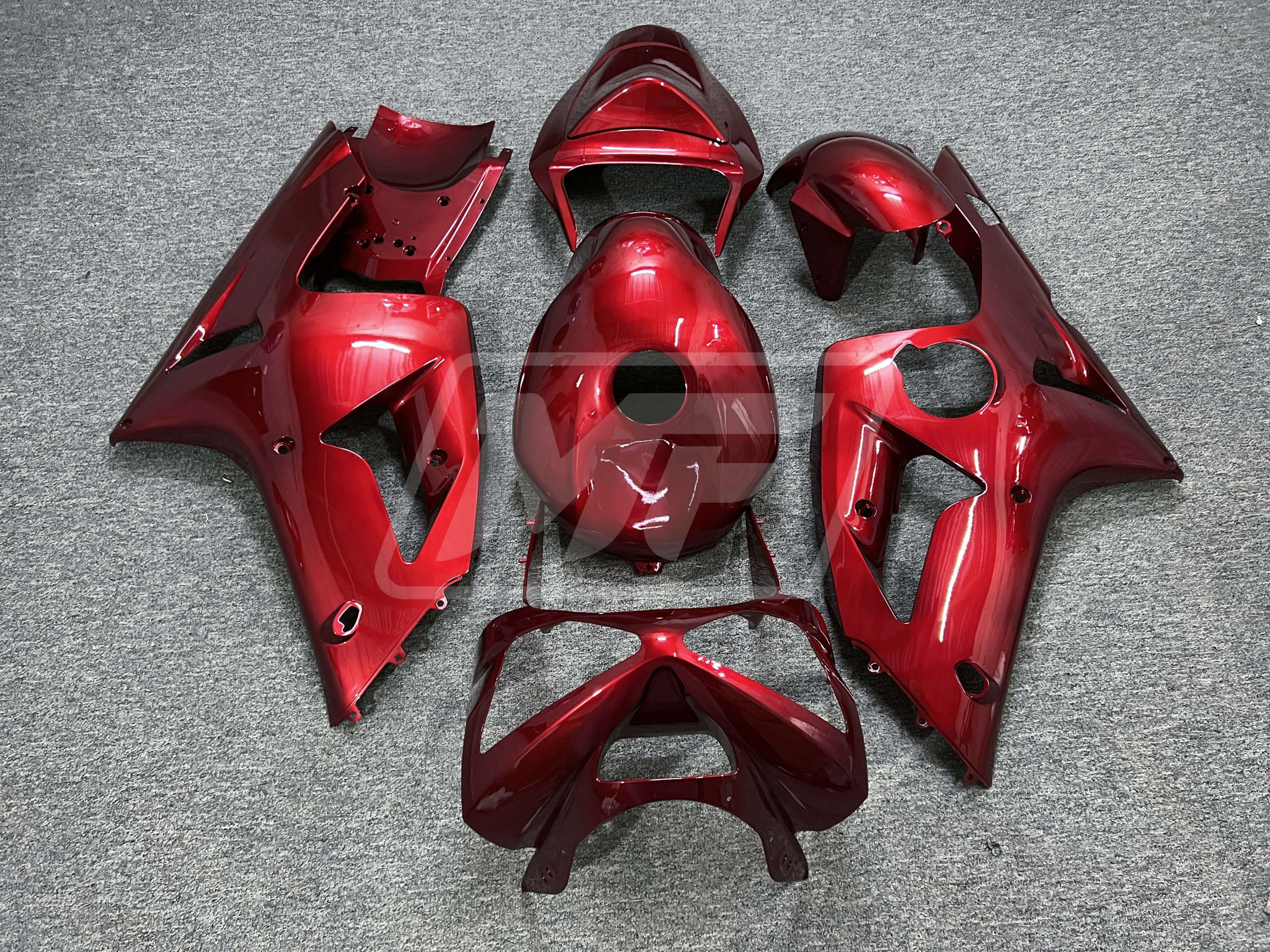 Kawasaki ZX6R 2003-2004 Gloss Candy Red ABS Fairings | Monster Fairings
